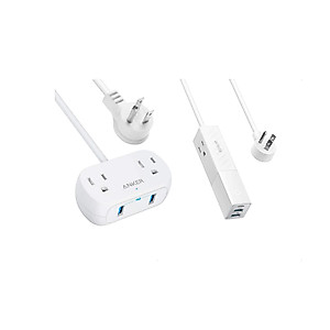 Anker Power Strip with USB PowerExtend USB 2 Mini, 2 Outlets, and 2 USB Ports and Travel Power Strip USB C, Anker 511 USB Power Strip, 2Outlets & 3USB Ports