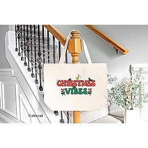 Women Christmas Bag, Christmas Vibes Tote Bag, Tote Bag Aesthetic, Holiday Gift Bag, Christmas Family Gift Bags, Customized Christmas Bag