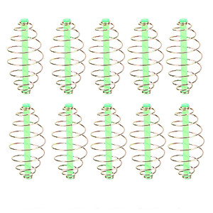 Alomejor 10PC Bait Thrower Fishing Feeder Spring Coil Inline Feeder Coil Inline Metal Bait Thrower Feeder Fishing Tackle(M)
