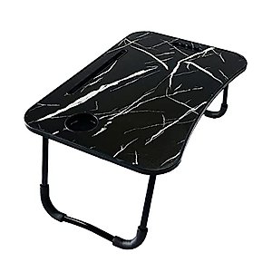 THE DUO Laptop Workstation for Bed and Sofa - Foldable Laptop Table, Portable Table for Bed, Lap Desk for Working, Reading, Eating - Marble, 26 x 17.5 inches