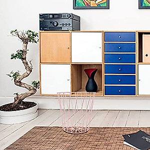 Cabilock Entryway Decor Metal Waste Container Iron Wire Umbrella Storage Holder Stand Kitchen Trash Waste Can Round Trash Bin for Office Room Bathroom Living Room Home Office Decor