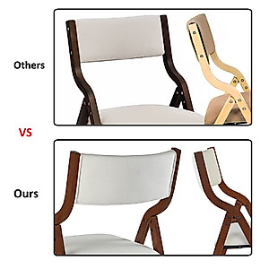 Ball & Cast Modern Folding Chairs Folding Dining Room Chairs Set of 2, 18" Seat Height, Taupe