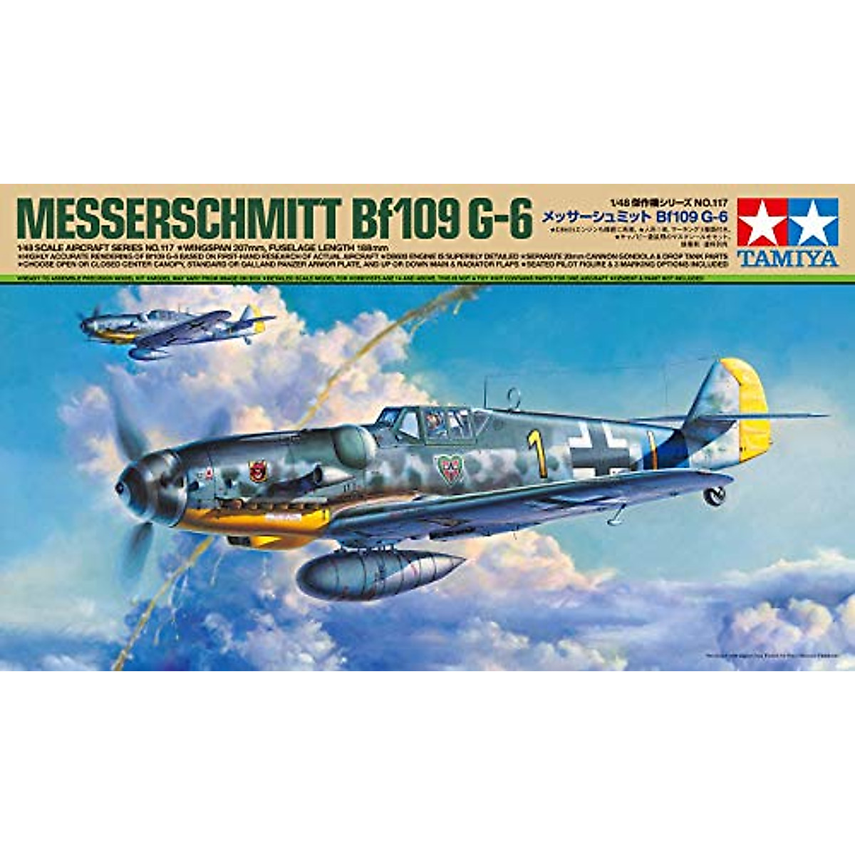 Tamiya 61117 1/48 Messerschmitt BF 109 G-6 Plastic Model Airplane Kit