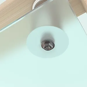 POULEII Rectangle Oak Glass Coffee Table,Clear Coffee Table,Modern Side Center Tables for Living Room.