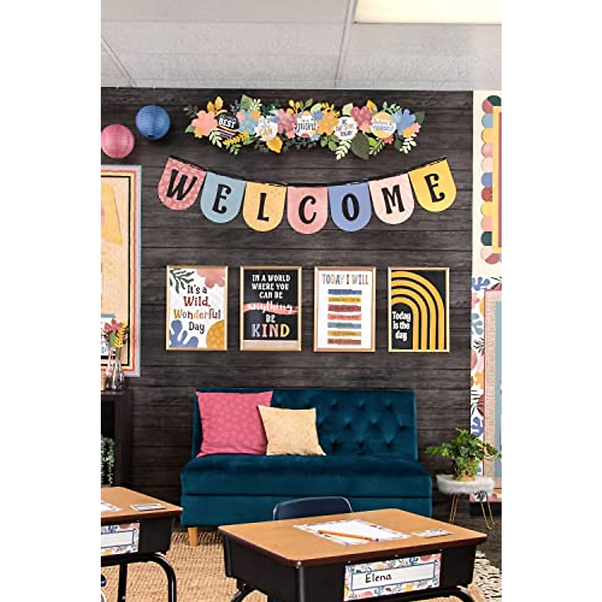 Wonderfully Wild Deep Rose Creative Class Fabric for Classroom Bulletin Boards, Pillows, Curtains, and Crafts