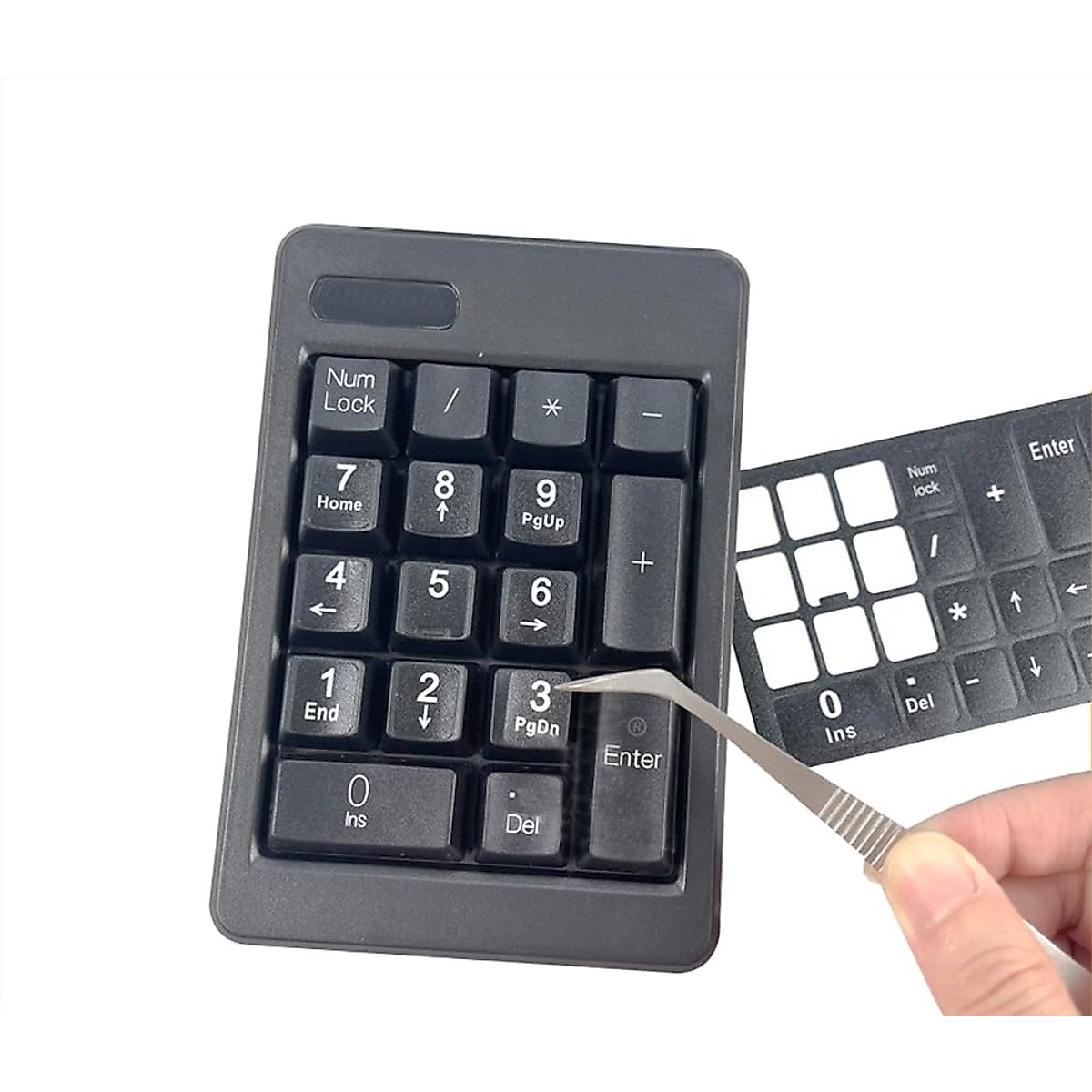 2PCS Matte Vinyl Number Keyboard Stickers, Numerals Keyboard Replacement Sticker with White Font on Black Background for Universal PC, Computer, Laptop, Desktop, Notebook Numeric Pad