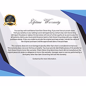 Gem Stone King 10K White Gold 5MM Round Gemstone Birthstone and White Lab Grown Diamond Heart Pendant Necklace | Gold Necklace For Women | With 18 Inch Chain