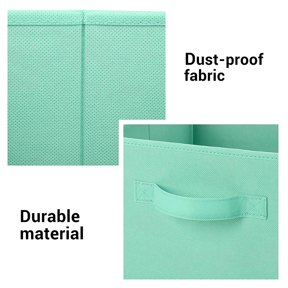 MaidMAX Cloth Storage Bin with Dual Handles for Home Closet Drawers Organizer Foldable 10.5×11 inches, Set of 6, 6 Colors