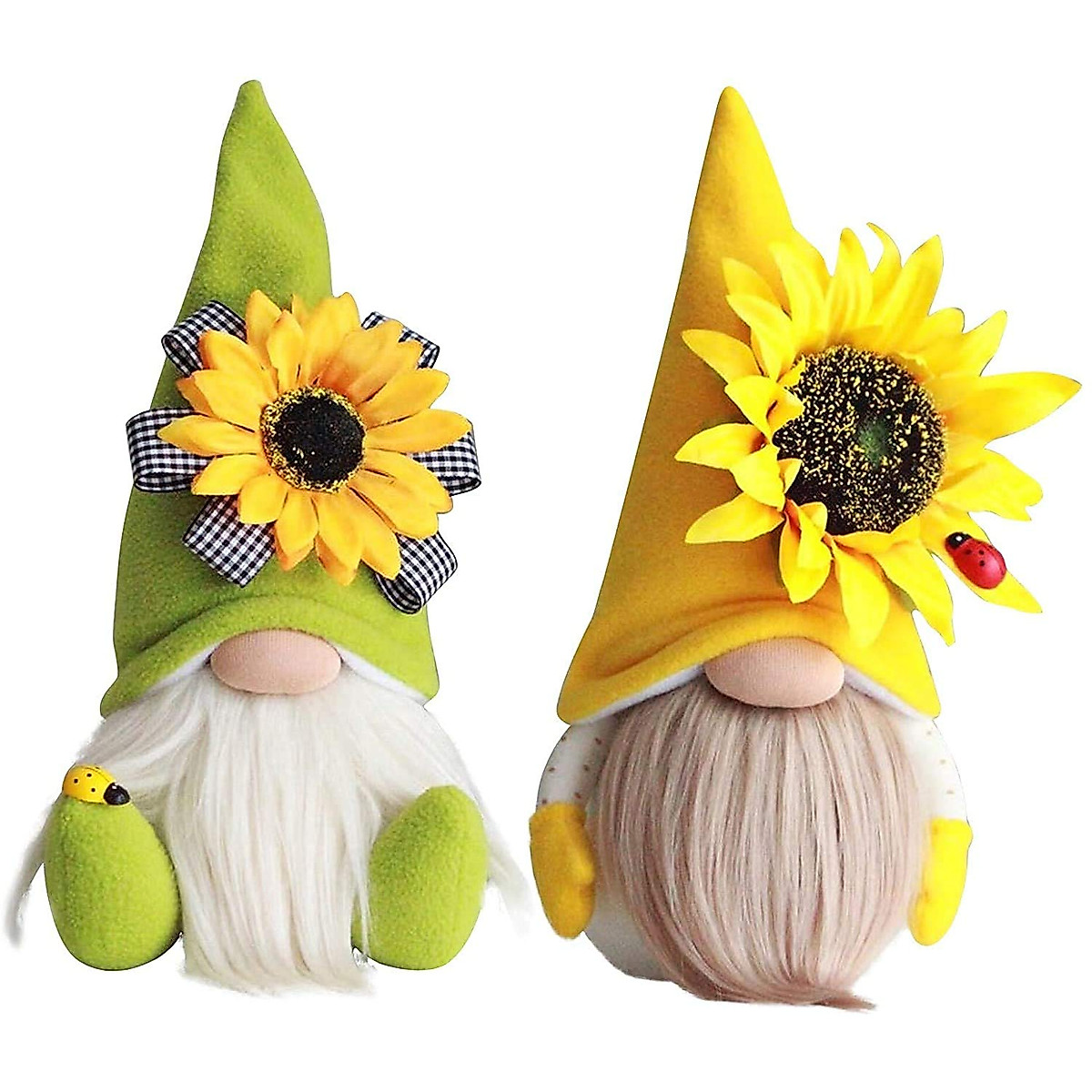 GDYYEZI Sunflower Garden Gnome, Sunflower Spring Gnome Mantel Display,Handmade Gnome Faceless Plush Doll, Farmhouse Tiered Tray Rustic Sca