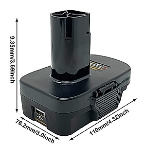 USB Battery Adapter for Craftsman C3 19.2V Cordless Tools, Converter for Dewalt 20V MAX and for Milwaukee M18 18V Lithium Battery to Craftsman 19.2 Volt Lithium Ion Battery Adaptor, w/ 5V 2A USB Port