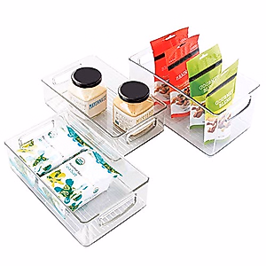 iDesign Plastic Storage Handles for Kitchen, Fridge, Freezer, Pantry, and Cabinet Organization, BPA-Free, Bin Set