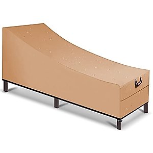 QH.HOME Waterproof Chaise Lounge Cover 900D Heavy Duty - 1 Pack Outdoor Patio Lounge Chair Cover Strong Tear Resistance, Fade UV Resistant Patio Furniture Covers with Air Vent 80" L x 32" W x 25" H