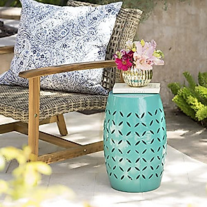 Christopher Knight Home Lilac Outdoor 12" Iron Side Table, Teal