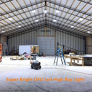 YANYCN 6 Pack 150W UFO LED High Bay Lights,IP66 Waterproof,85-277V,21050LM 5000K Daylight, 660W MH/HPS with Plug Commercial Bay Lighting for Barn,Gym,Factory,Warehouse,Shop,Workshop,Gym,Garage