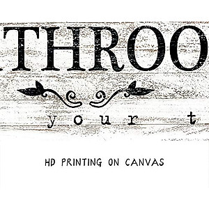 Bathroom Sign Wall Decor Giclee Canvas Print Wall Art Rustic Framed Pictures Artwork Home Decoration, 6 X 17 Inch