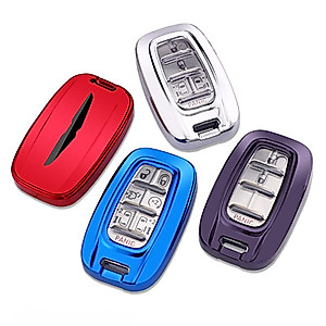 K LAKEY Chrysler Key Fob Cover,Compatible with 2017-2021 Chrysler Pacifica Voyager Key Fob Silicone TPU Protective Case Holder Shell wih Keychain Red