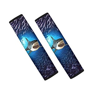 UNICEU 3D Ocean Shark Print Seat Belt Cover for Kids,Soft Comfort Seat Belt Cushion for Children,Cute Pattern Car Seat Belt Pads Cover for Girls and Boys,1 Pack