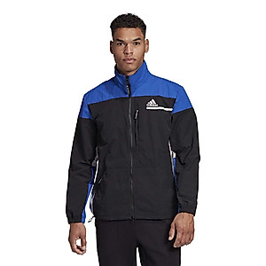 adidas mens Z.N.E. Track Top Woven Black/Team Royal Blue Large