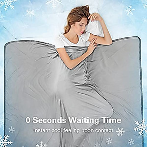 iBune Cooling Blankets for Hot Sleepers, 60" x 90" Twin Size Cool Blankets for Bed with Double Side Enhanced Cooling Q-max >0.46, Skin-Friendly Breathable Cold Blankets for Sleeping