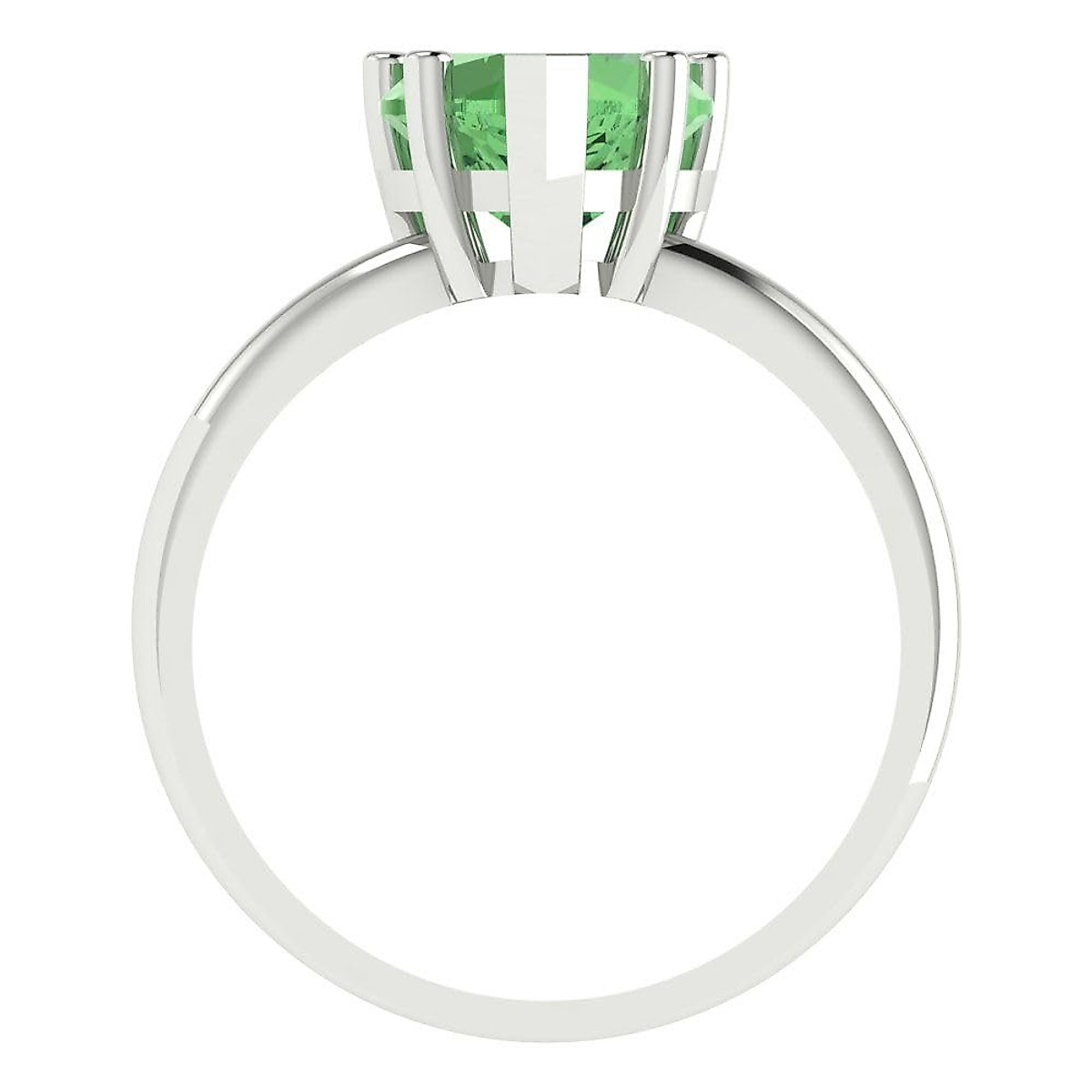 Clara Pucci 1.9ct Heart Cut Solitaire Light Sea Green Simulated Diamond Bridal Designer Wedding art deco Anniversary Ring 14k White Gold