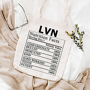 WCGXKO LVN Gift Licensed Vocational Nurse Gift LVN Nutrition Facts Nurse Tote Bag Medical School Graduation Gift (LVN tote)