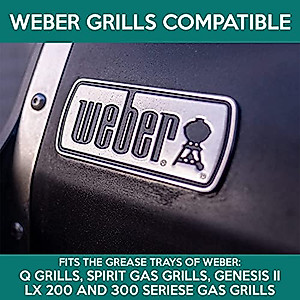 (35 Pack) Drip Pans Compatible with Weber Grills Spirit Gas Grills, Q Grills, Genesis and Genesis II LX 200 300 Series l Disposable Aluminum Foil Grease Trays l BBQ, Roasting, Baking & Cooking