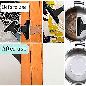 Heavy Duty 4-inch Razor Blade Floor Scraper, 45 Inch Long-Handle, Cleaning Glass Wall Scraper, with 10 Blades, Painting stripping tools, Tile, Floors, Walls