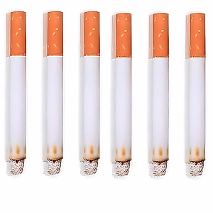 Fake Puff Cigarettes Costume Accessory - 3.25", 6 Count - Durable & Realistic - Ideal For Themed Parties & Theatrical Performances
