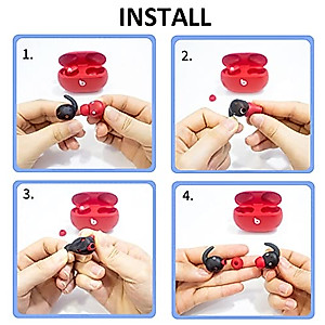 A-Focus Ear Hooks Compatible with Beats Studio Buds Ear Tips Accessories, Anti-Slip Non-Slip Sport Outdoor Wings Eartips Silicone Cover Holder Added Storage Box Compatible with Beats Studio Buds