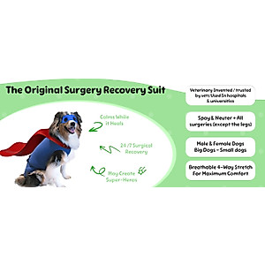 SurgiSnuggly Veterinary Invented Dog Surgical Recovery Suit for Female or Male Dogs,Spay, Neuter Onesie, The Original Surgical Recovery Bodysuit for After Surgery Small, Medium, Large Dogs LL BB EC