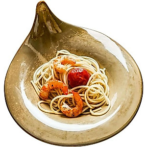 Cereal bowl,soup bowls,ramen bowls,Porcelain Rice Bowls Cereal Bowls,Pasta Salad Serving Bowl,Deep Soup Plates,Two Plates-Gray-Large and Small Sets(Colo(Color:Gray, (Color : Yellow, Size : 28x25x4cm