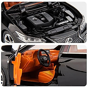 WAKAKAC 1/24 Lexus ES300 Diecast Car Model Alloy Collectible Pull Back Toy Car with Light and Sound Toy Vehicle for Boys Children Gift(Black)