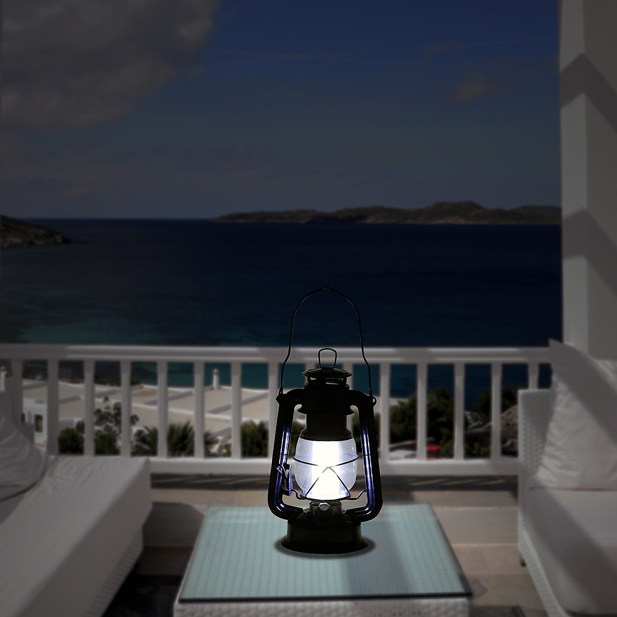 Northpoint 12-LED Lantern Vintage Style, Dark Blue, 10"x6"x6"