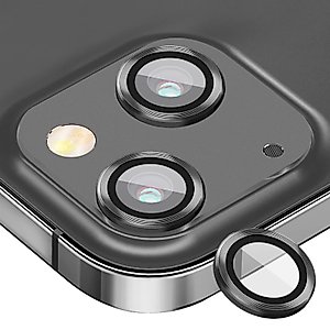 GGOOIG 2-Pack for iPhone 13/13 Mini Camera Lens Protector, 9H Tempered Glass + Aluminum Alloy Ring Cover
