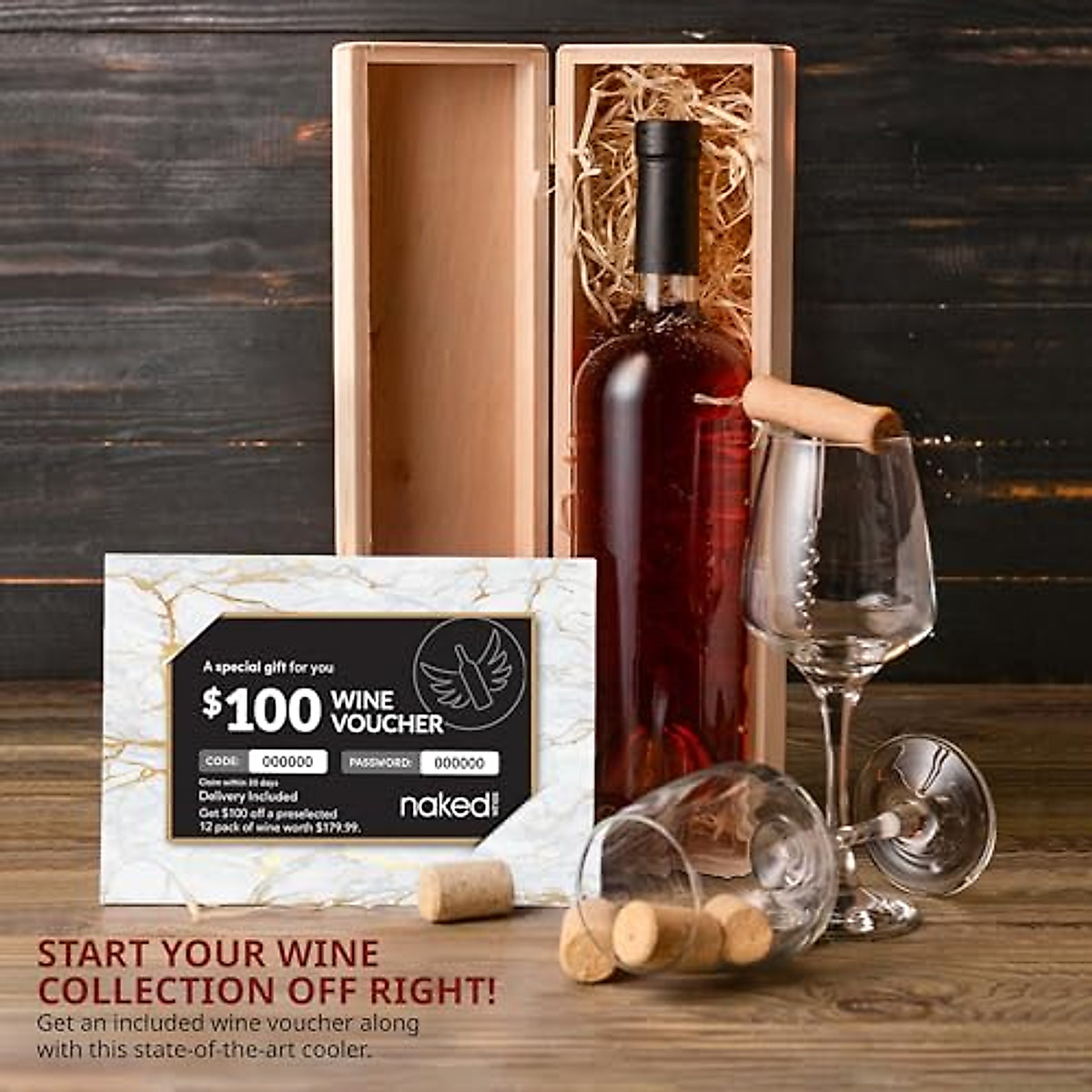 Ivation 12 Bottle Compressor Wine Cooler Refrigerator w/Lock | Large Freestanding Wine Cellar For Red, White, Champagne or Sparkling Wine | 41f-64f Digital Temperature Control Fridge Stainless Steel