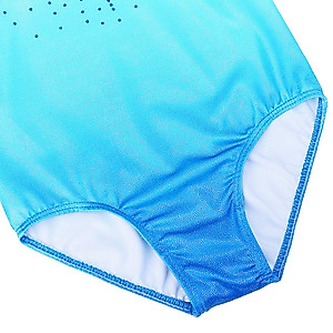 BAOHULU Gymnastics Leotard for Girls Shiny Diamond Practice Dancewear B182_Blue_8A