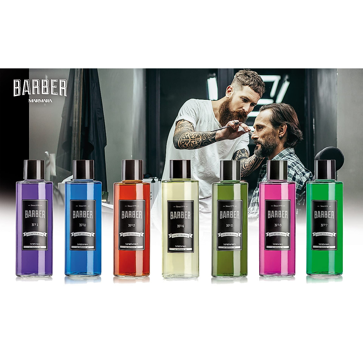 Marmara Barber Cologne - Best Choice of Modern Barbers and Traditional Shaving Fans Glass Bottle (500 ml, No3)