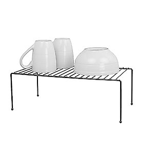 Home Basics SS44523 Kitchen Counter Helper Shelf, Black Onyx, Large