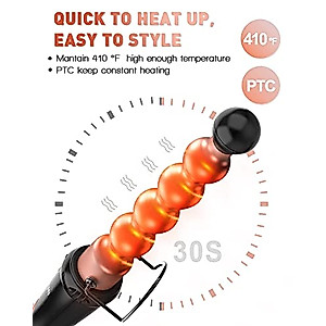 5 in 1 Curling Iron Set - BESTOPE PRO Curling Wand Iron with Interchangeable Barrels, 0.35”-1.25” Hair Curler Wand for Hairstyle, Instant Heat Up for All Hair Types, Heat Protective Glove & 2 Clips