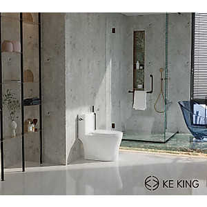 KE KING 1.28 Gpf Elongated One Piece Toilet, Powerful & Quiet Flush Modern Toilet(Side Flush) 12'' Rough-In Toilet & ADA Height