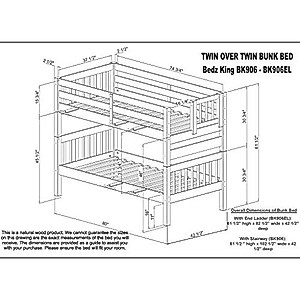 Bedz King Stairway Bunk Beds Twin over Twin with 3 Drawers in the Steps and 2 Under Bed Drawers - White