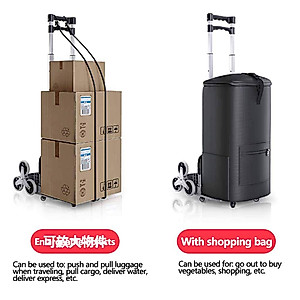 GTFDXJ Folding Stair-Climbing Truck, Portable Trolley Cart, Express Truck, Trailer, Shopping Cart, Light and Labor-Saving Multi-Function Trolley,B