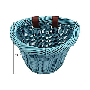Bike Basket, Little Box Made by Willow for Bicycle, Arts and Cirafts Chldren's Bicycle Basket (Blue)