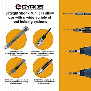 GYROS 12 PCS #76 Micro Drill Bit Set – Small Drill Bits for Jewelry, Plastic, Resin, & Soft Metal – Carbon Steel Wire Gauge Mini Twist Drill Bit Set for Pin Vise Hand Drill & Rotary Tool