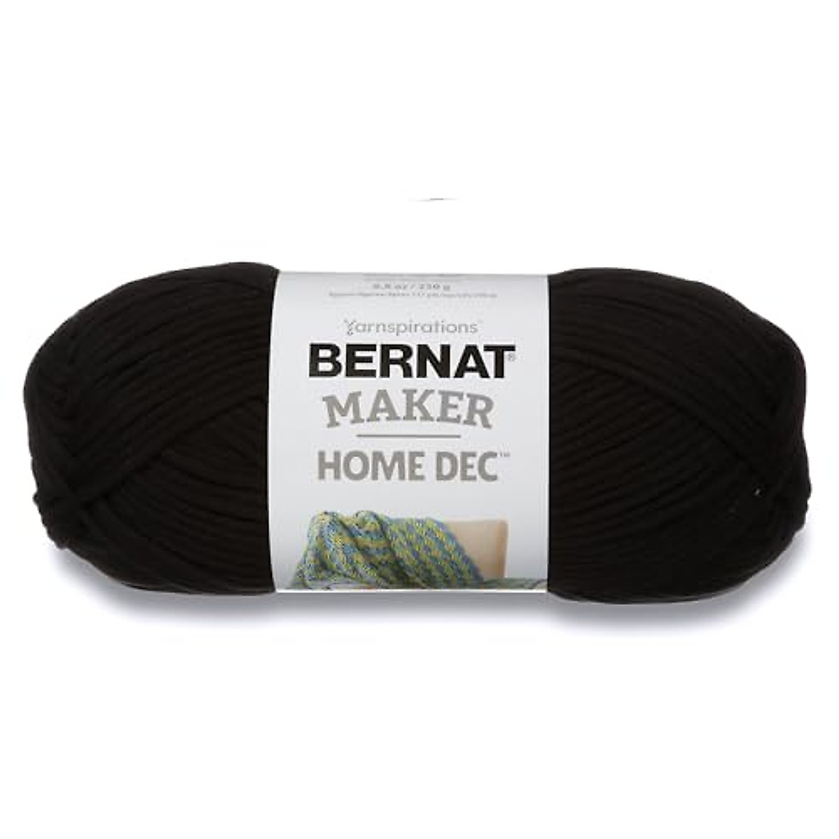 Bernat Maker Home Dec Black Yarn - 2 Pack of 250g/8.8oz - Cotton - 5 Bulky - 317 Yards - Knitting, Crochet, Crafts & Amigurumi