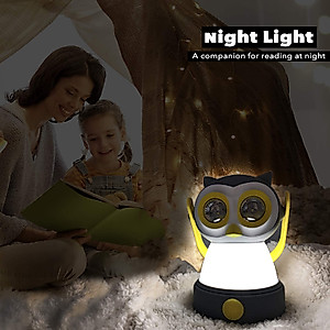 Outdoor Equipment LED Camping Lantern & Headlamp Set for Kids, FANT.LUX Battery Powered Night Light for Emergency, Hurricane, Lightweight Tent Lamp (Owl Set)