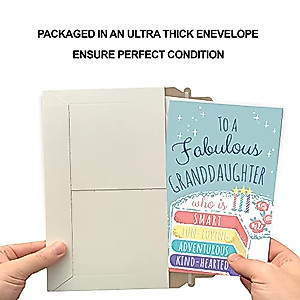Birthday Card For Granddaughter | Made in America | Eco-Friendly | Thick Card Stock with Premium Envelope 5in x 7.75in | Packaged in Protective Mailer | Prime Greetings