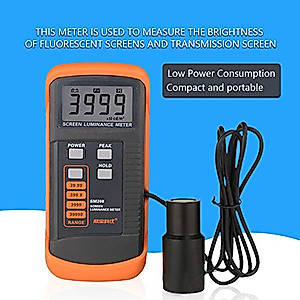 Light Meter Brightness Meter SM208 LCD Screen Luminance Meter Handheld Lux Light Tester for Measuring Brightness and Light 0.01-39990 cd/m2 Measuring Range