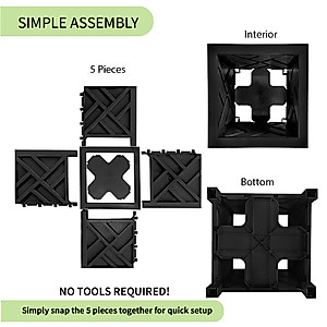 Trenton Gifts Chippendale Planters. Set of 2 .Black. Great for Outdoor Decor, Patio and Lawn Plant Holder