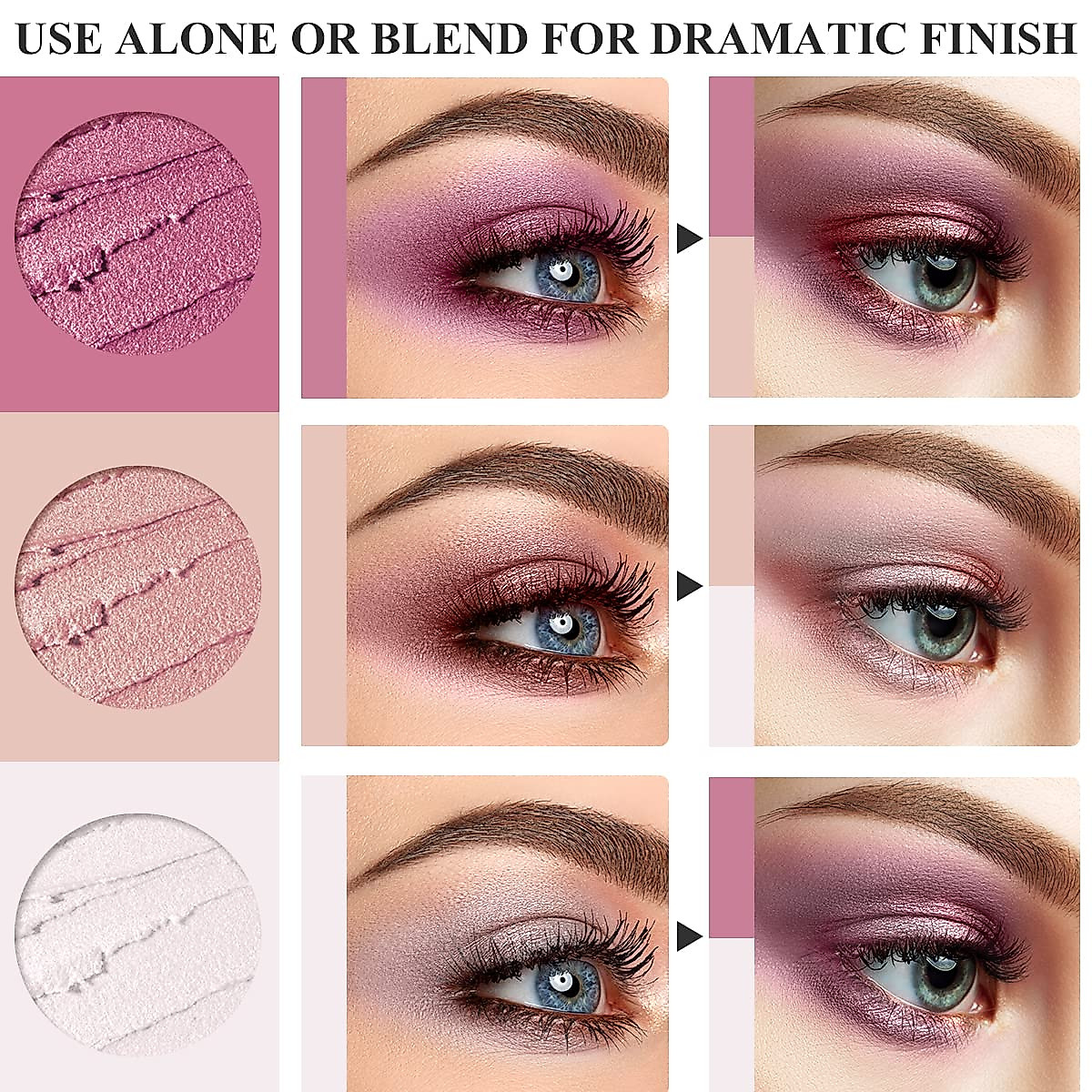 LUXAZA 24H Long Lasting Purple Pink Cream Eyeshadow Stick, 3 PCS